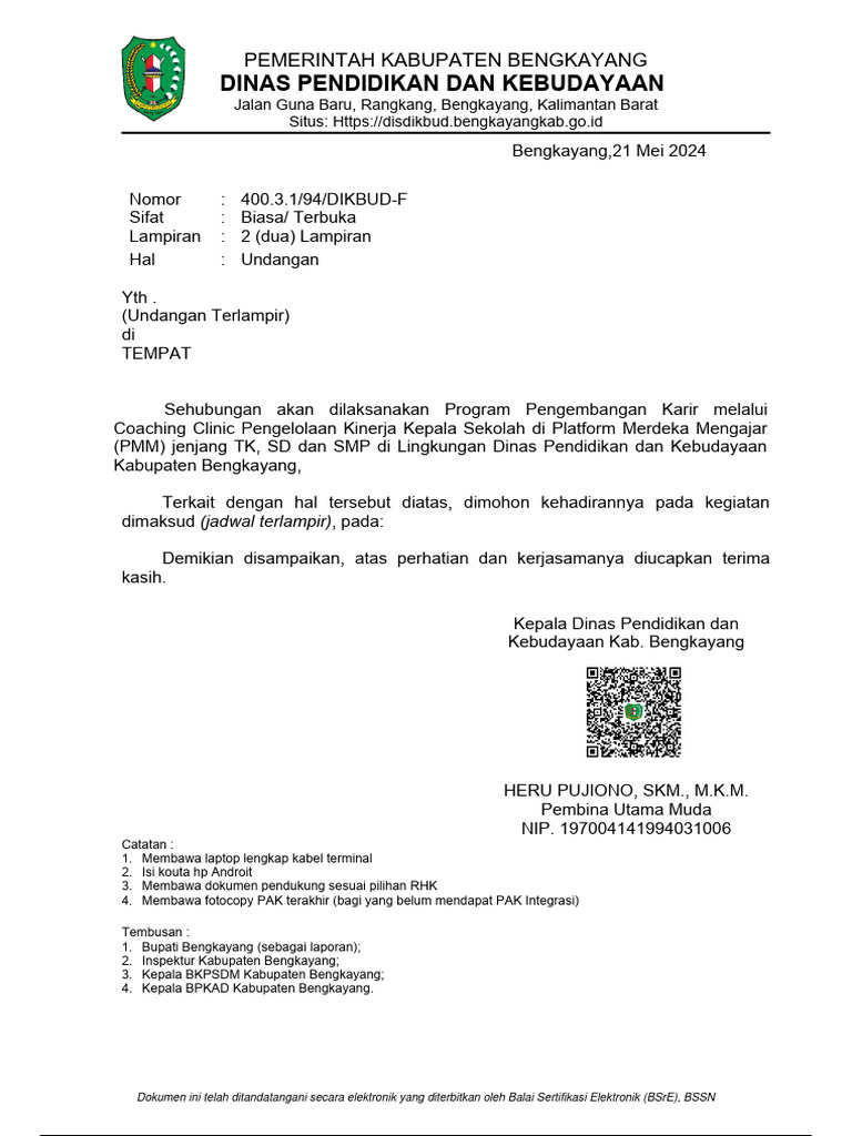 Undangan Coaching Klinik | PDF
