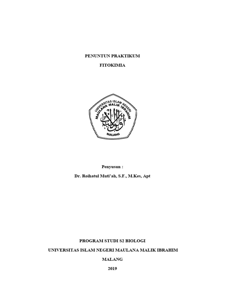 Petunjuk Praktikum FITOKIMIA 2019 | PDF