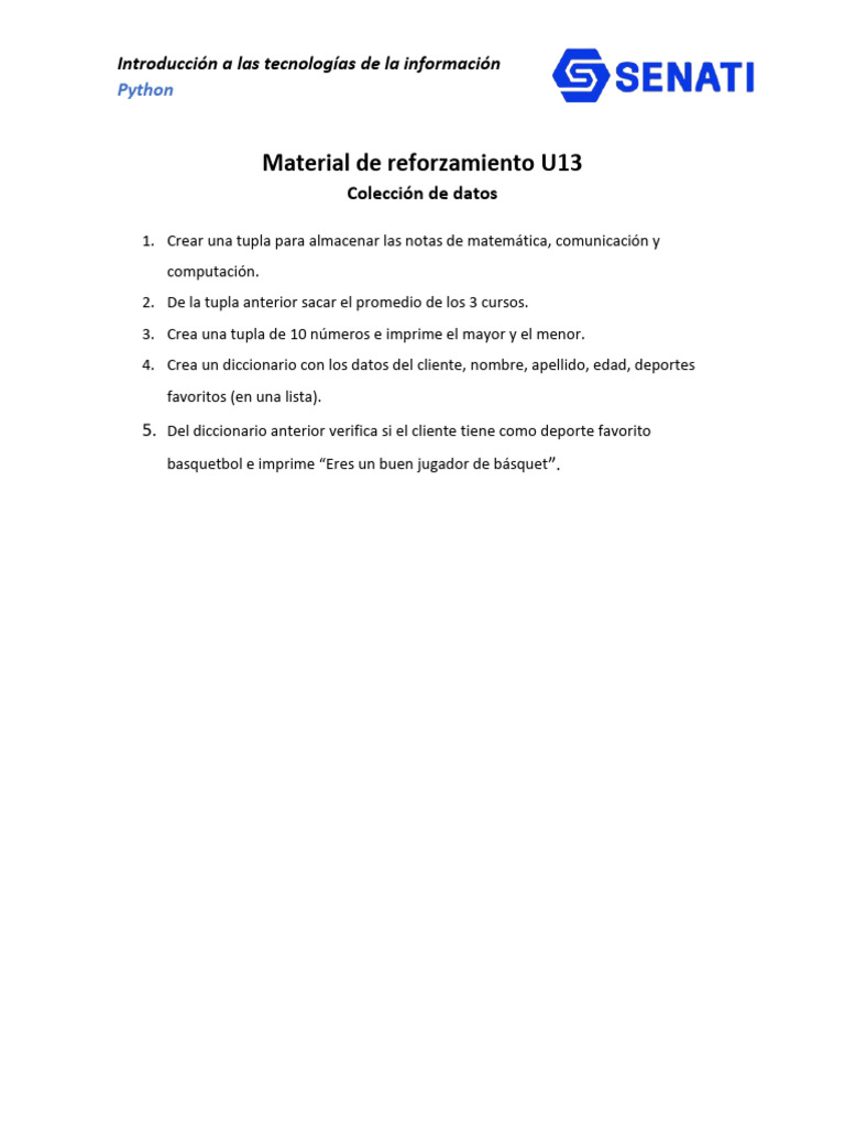 Material de Reforzamiento U13 | PDF