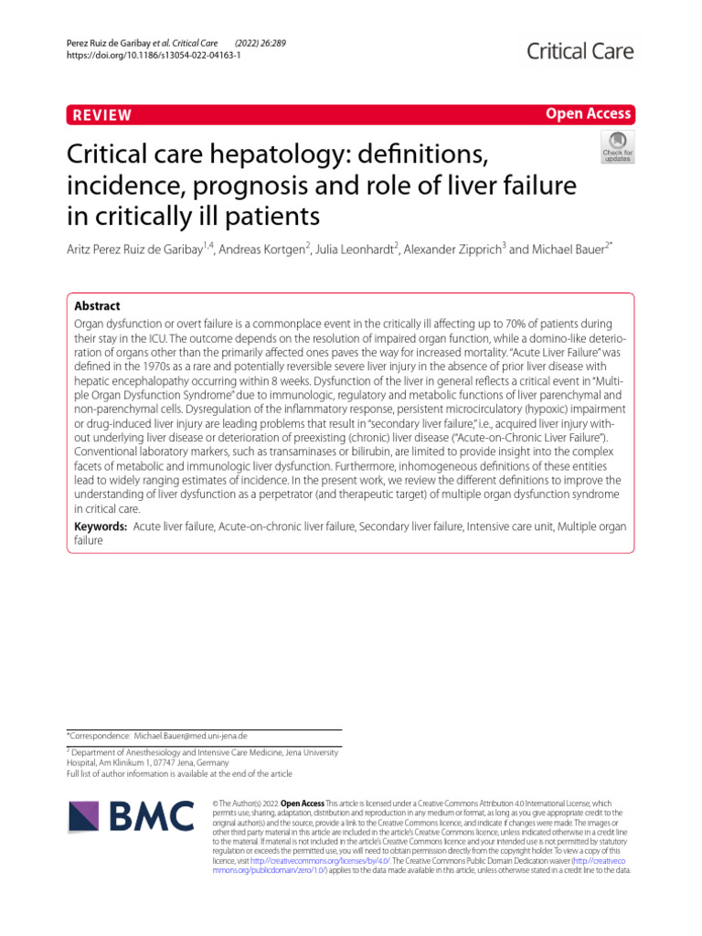 2022 Critical Care Hepatology - Definitions, Incidence, Prognosis and ... 2022 Critical Care Hepatology - Definitions, Incidence, Prognosis and ...