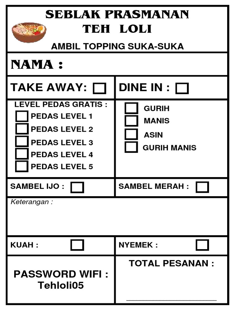 Nota Seblak FX | PDF