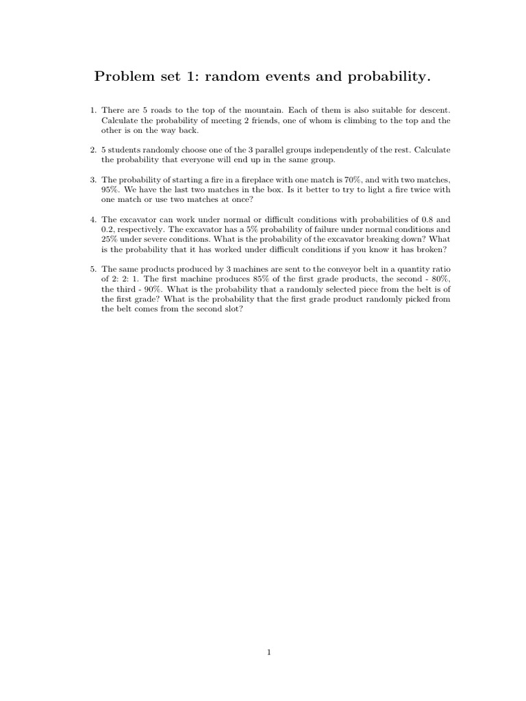 Probability Problems and Solutions | PDF