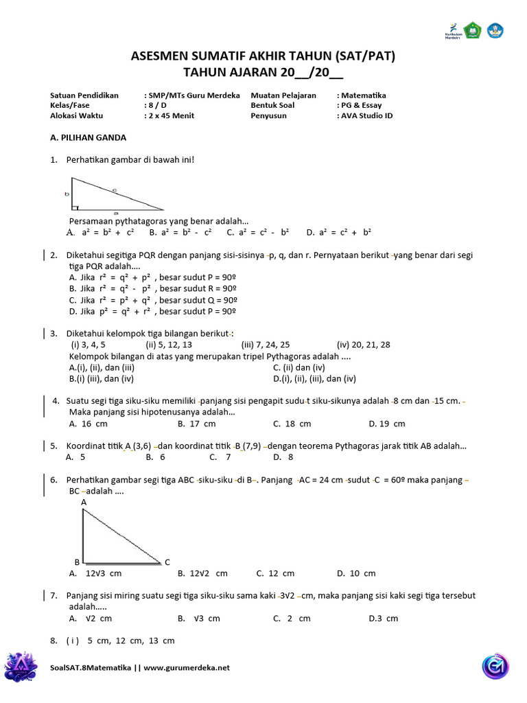 Soal SAT.8Matematika | PDF
