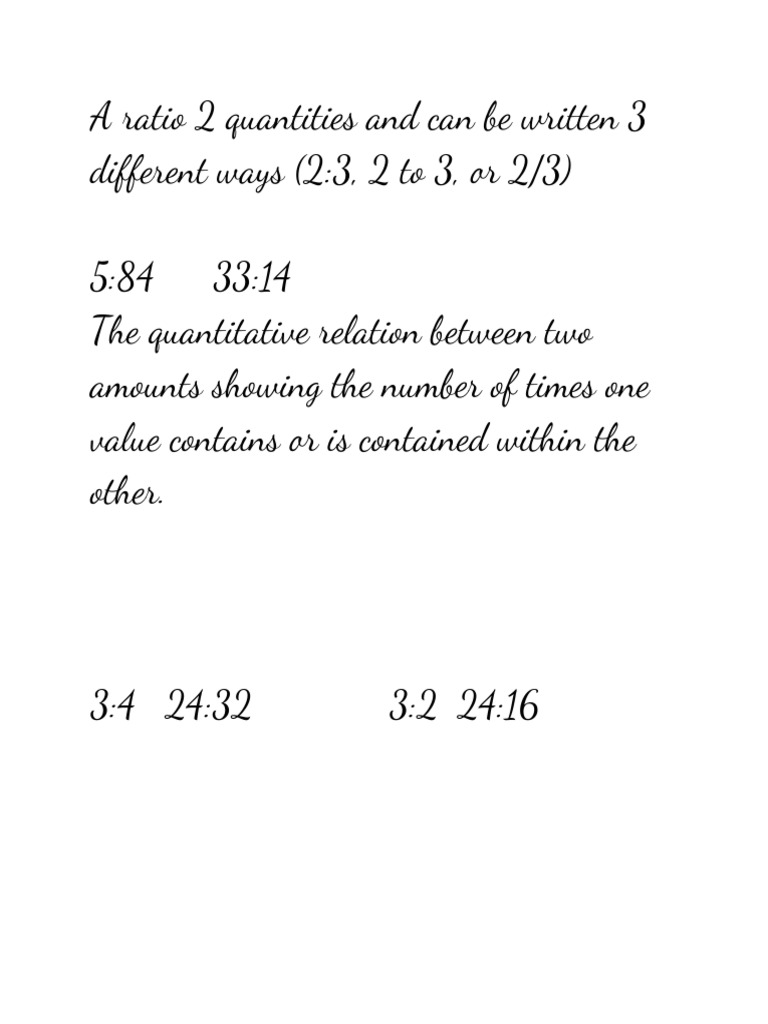 Understanding Ratios for Beginners | PDF