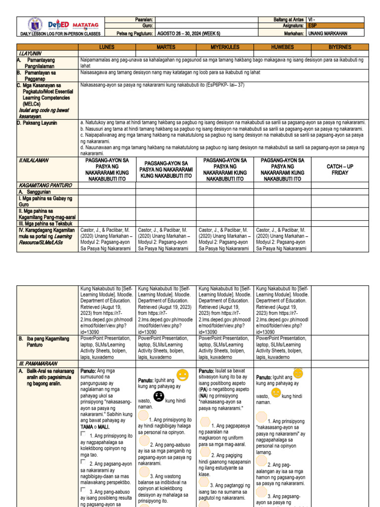 g6 q1w5 DLL Esp (Melcs) | PDF