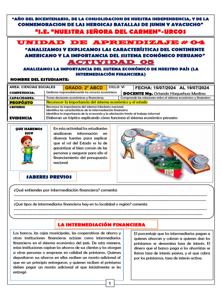 Act.05 CC - Ss2° Unidad 04 | PDF | Bancos | Préstamos