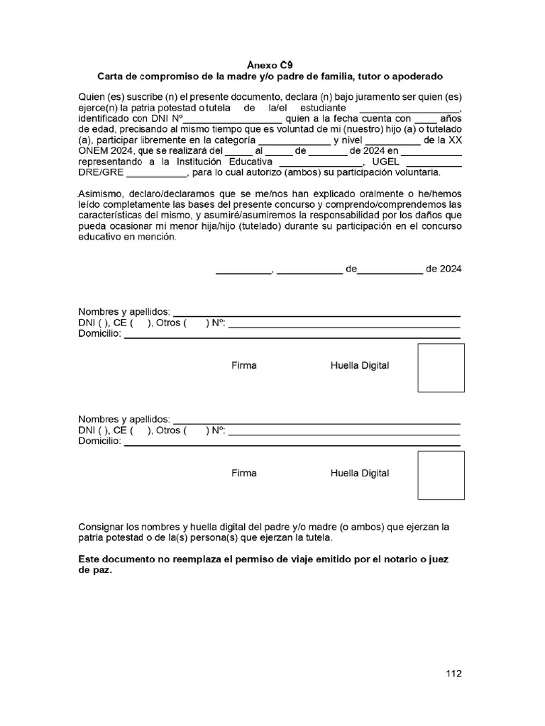 Anexos C9 C10 ONEM 2024 | PDF