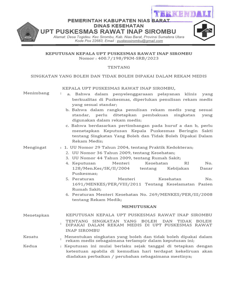 SK Singkatan Boleh Dan Tidak Boleh | PDF