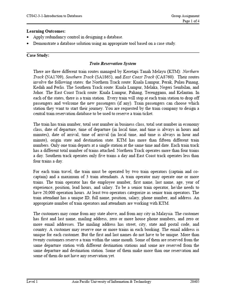 Train Reservation Database Design Guide | PDF | Databases | Data Management