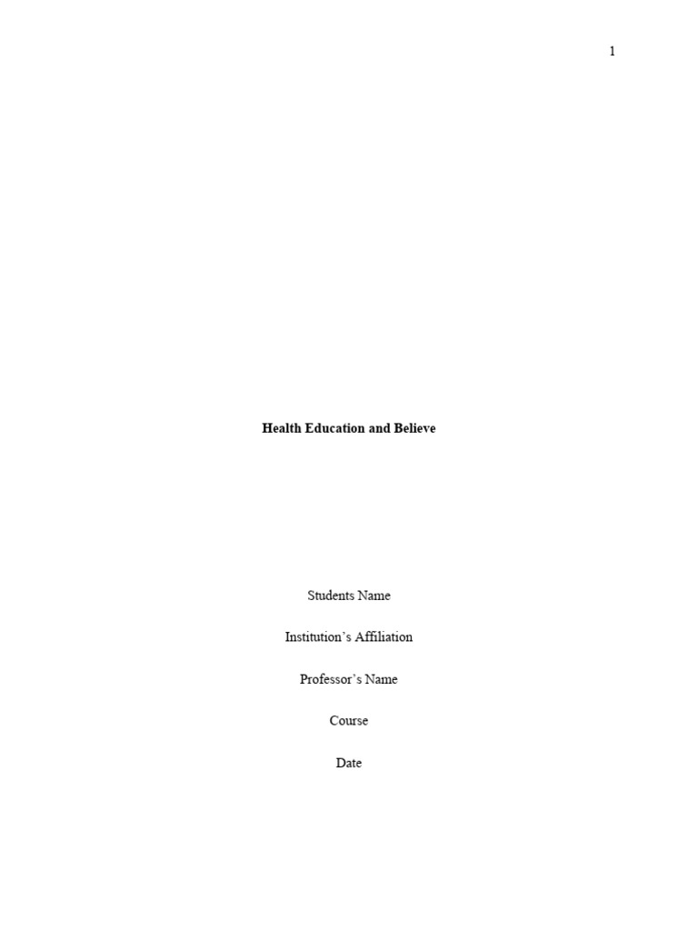 Holistic Health Education Philosophy | PDF | Health Education | Empowerment