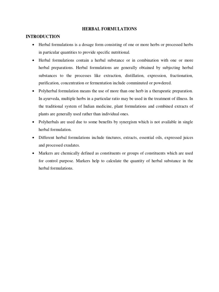 Herbal Formulations | PDF | Syrup | Essential Oil