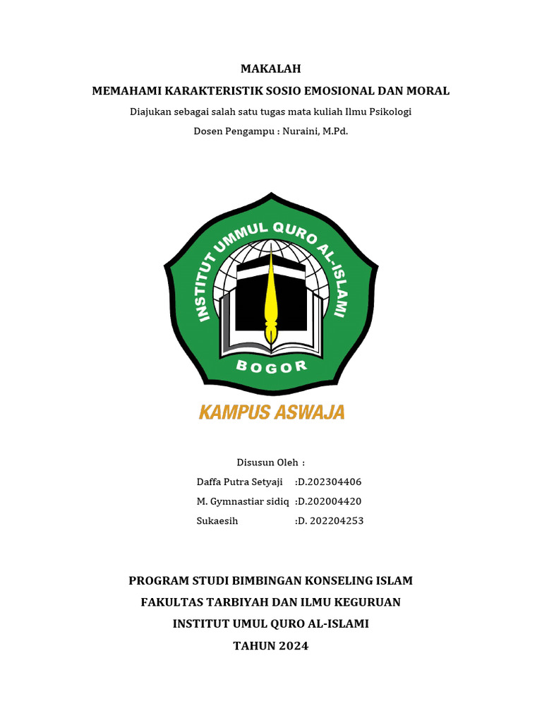 Karakteristik Sosio-Emosional dan Moral | PDF