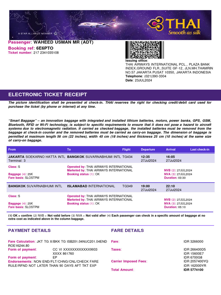 Your Electronic Ticket-EMD Receipt | PDF | Dangerous Goods | Common Carrier