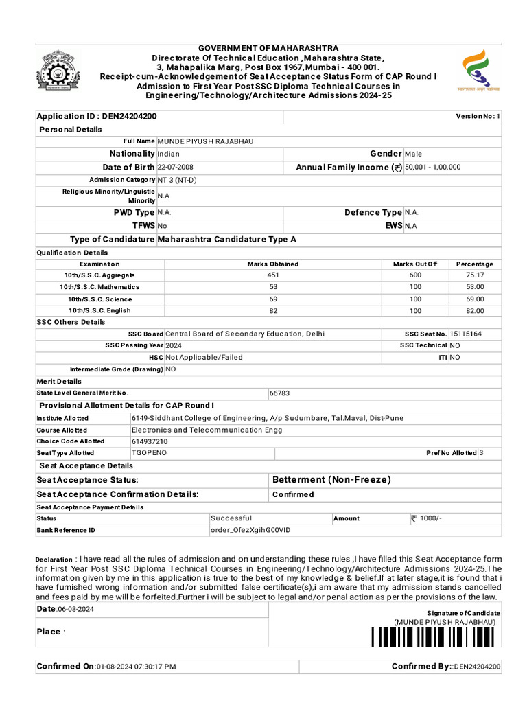 Directorate of Technical Education, Maharashtra State, Mumbai | PDF