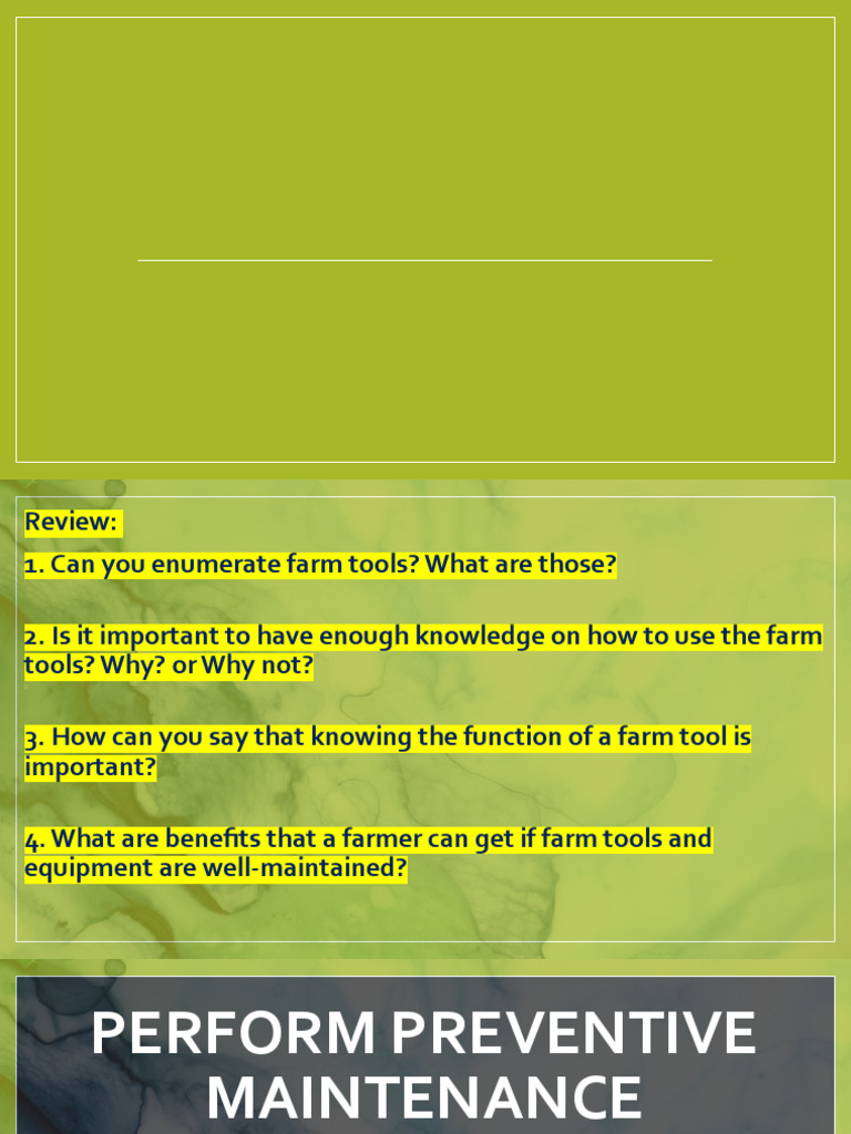 Perform Preventive Maintenance | PDF | Business | Technology & Engineering