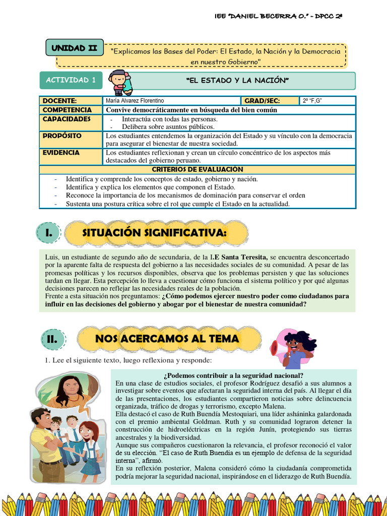 2° DPCC - Actv.01-Uni.2 2024 | PDF | Estado (política)