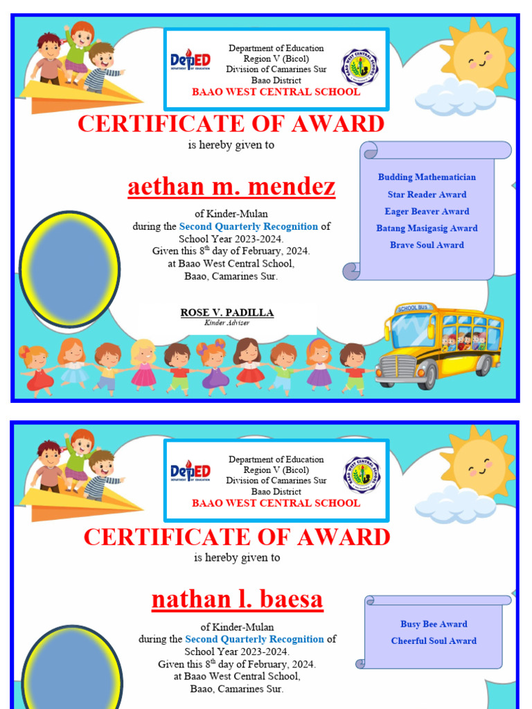 2nd-Quarterly-Recognition-Certificate-with-Picture | PDF