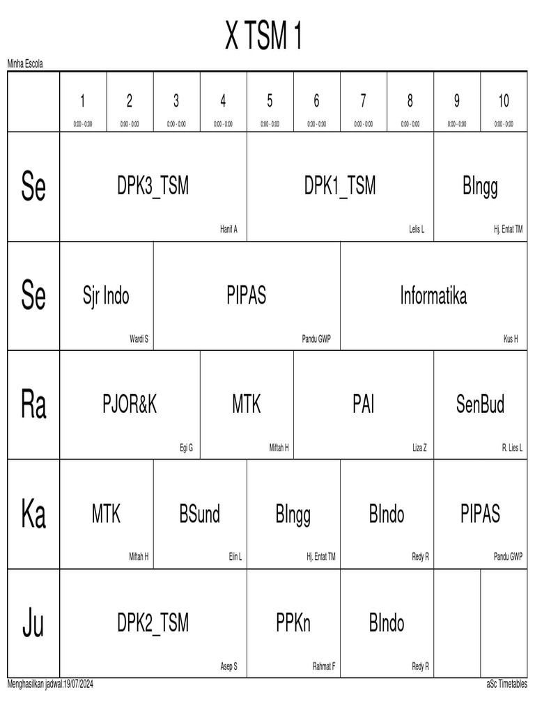 School Timetable Overview | PDF