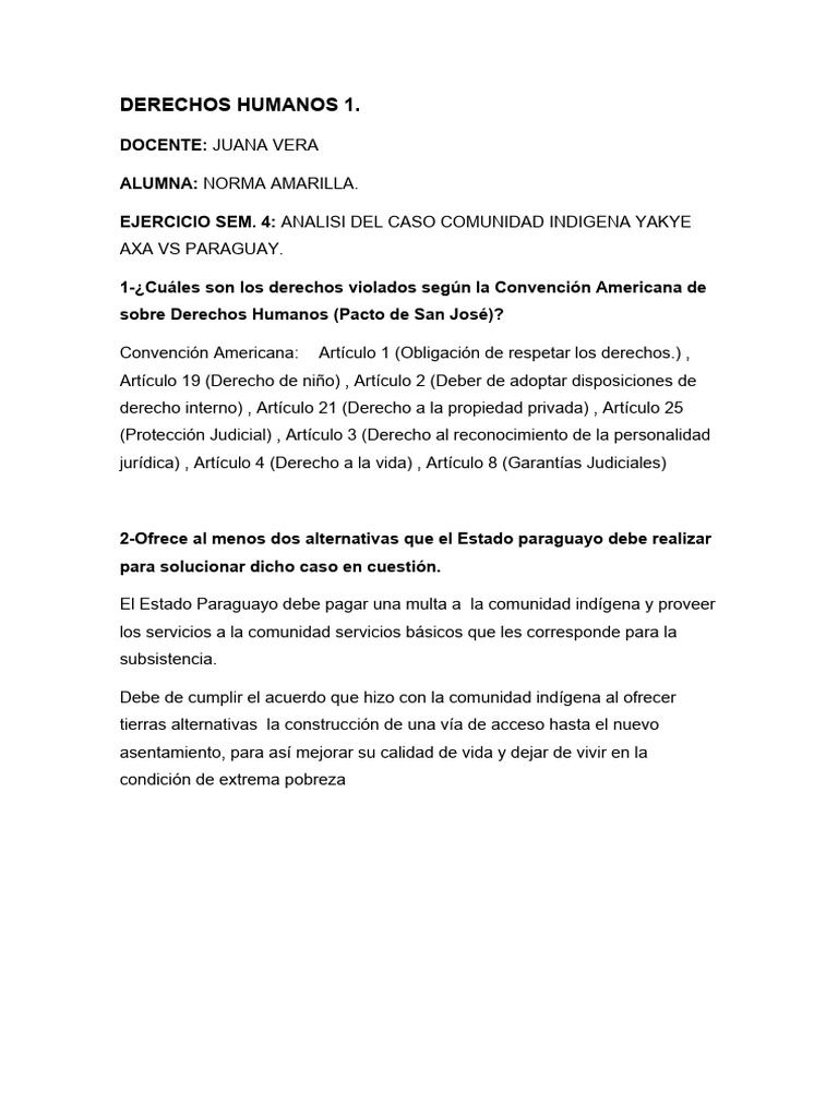 Derechos Humanos Ejer Sem 4 | PDF