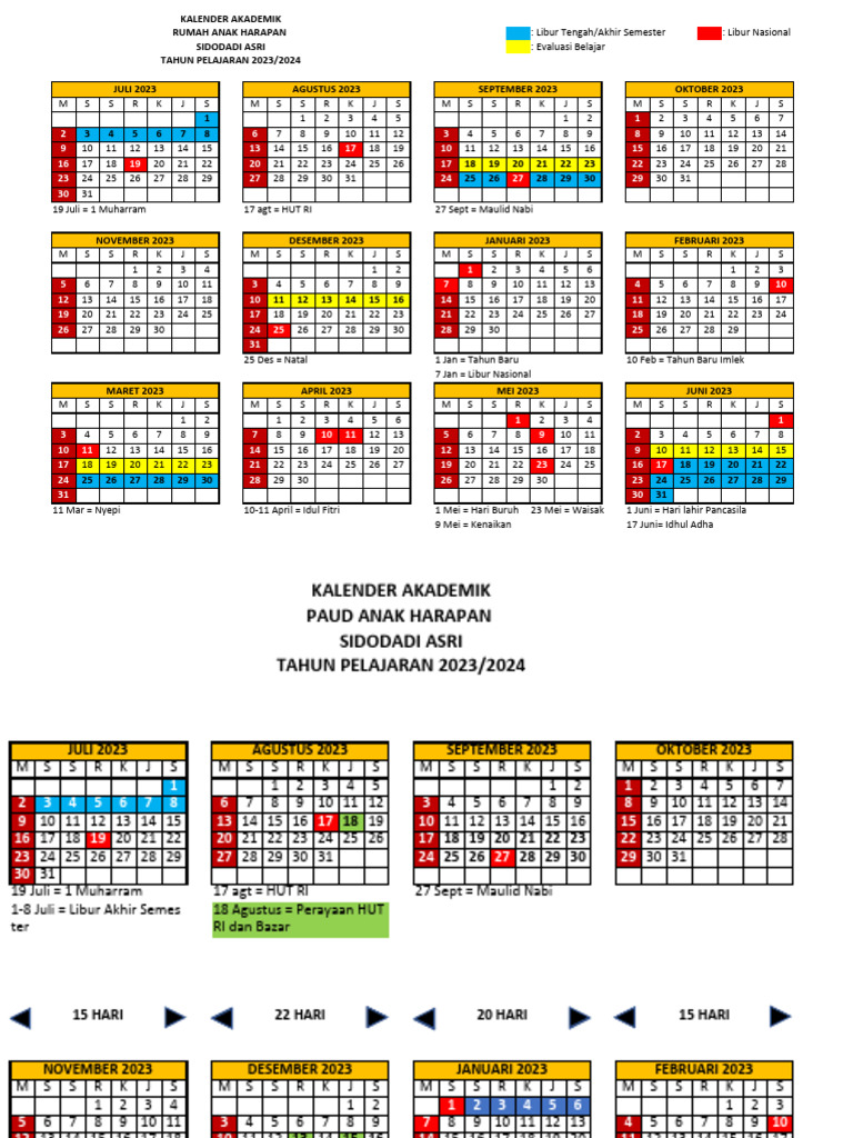 Kalender Akademik Paud | PDF