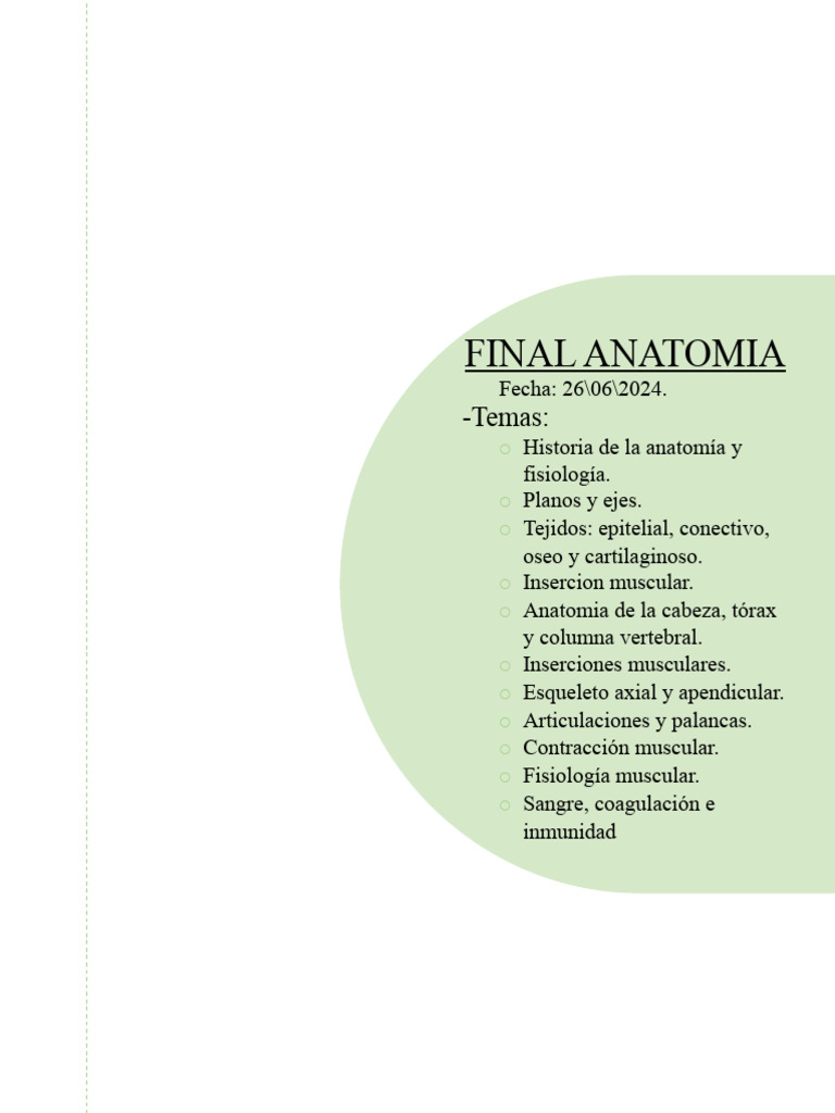 Final Anatomia | PDF | Esqueleto | Anatomía