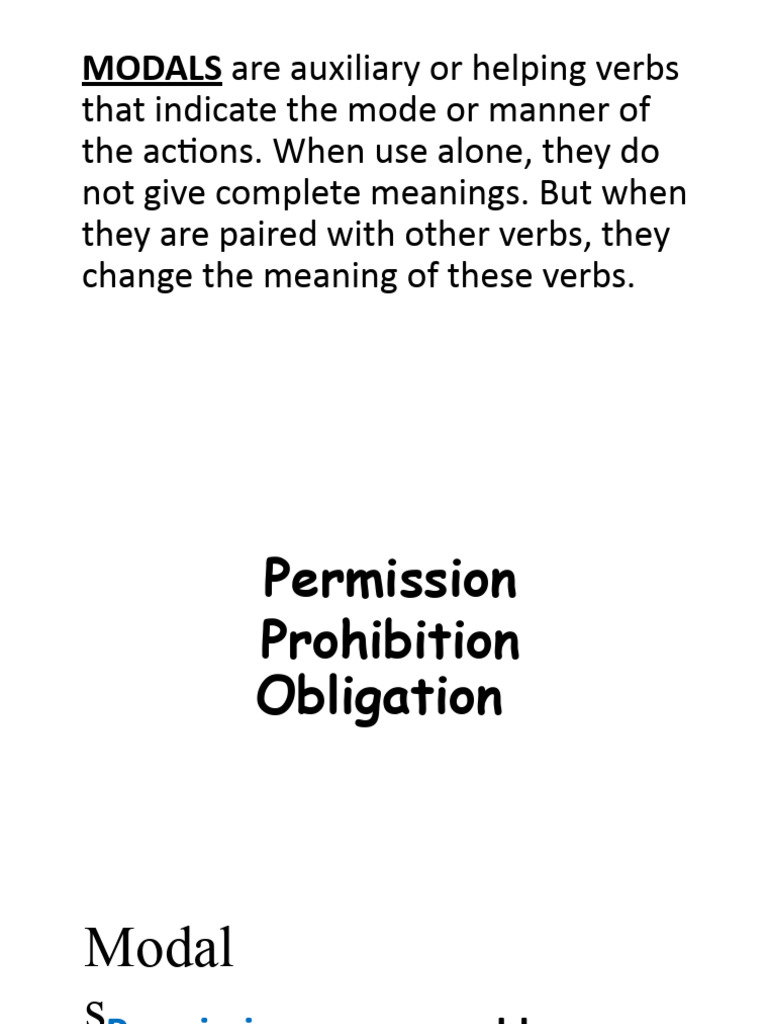 Modal Verbs Lesson | PDF | Syntax | Linguistic Typology