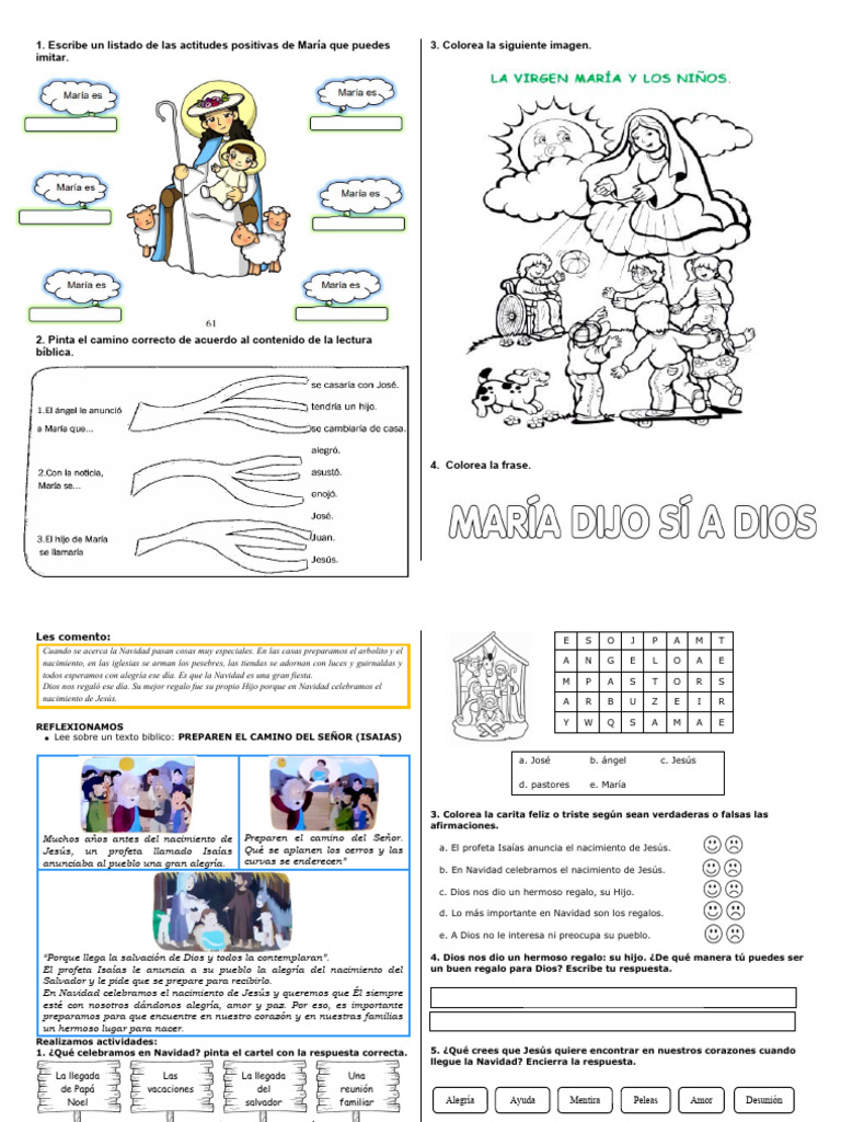 fichas-educación-religiosa-14-12-2023 | PDF | Navidad | Natividad De Jesus