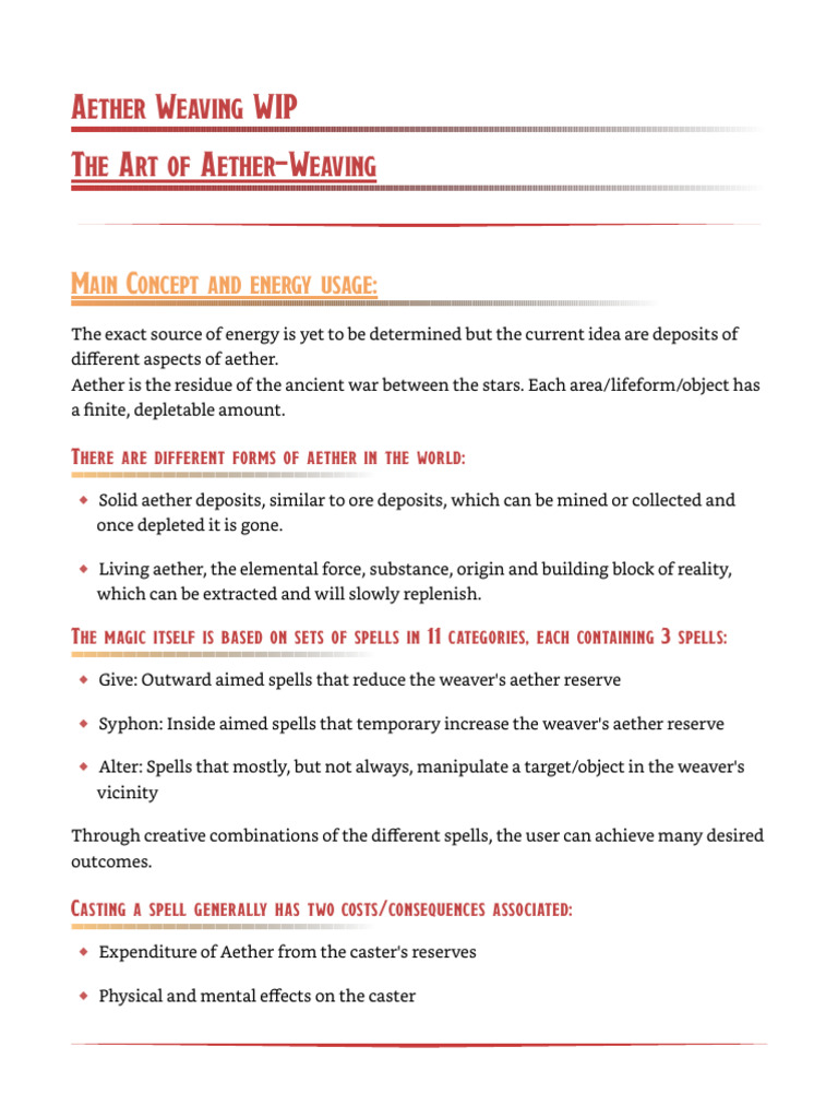 Aether Weaving WIP | PDF | Water | Hyperthermia