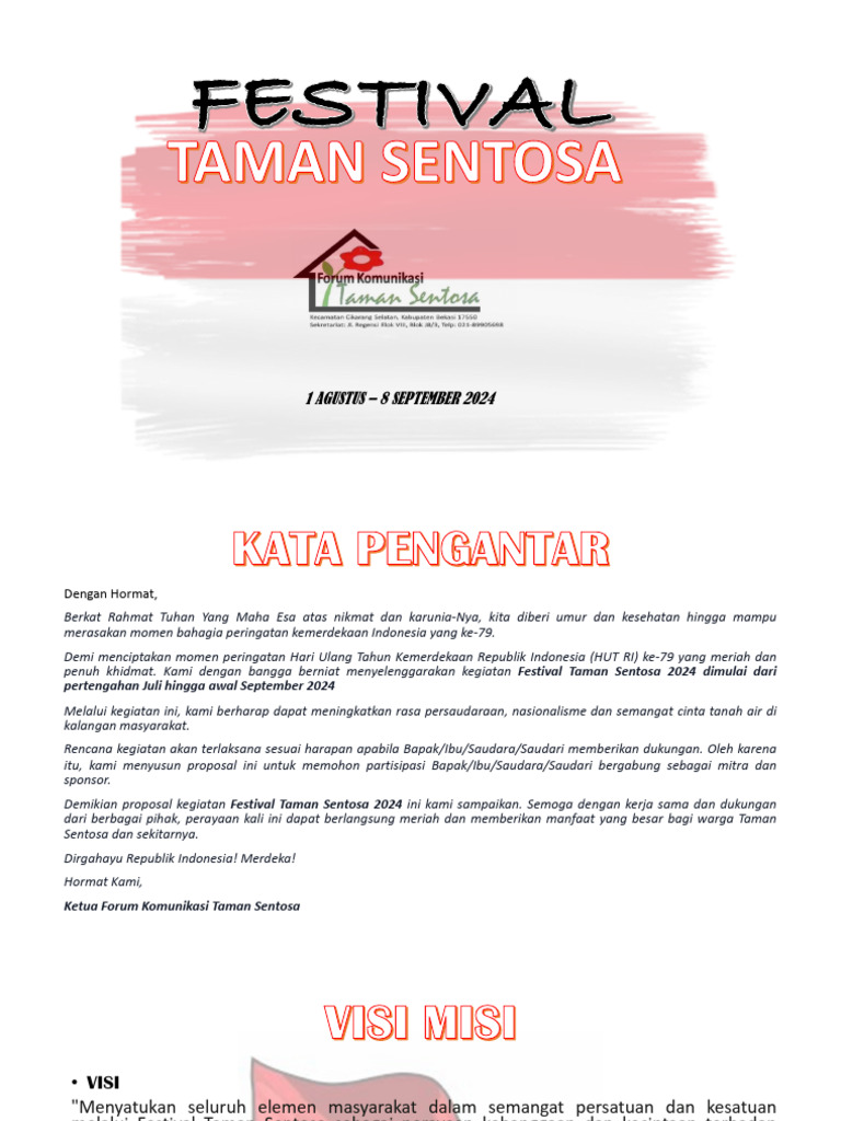 Final Proposal Festival Taman Sentosa (r1) | PDF