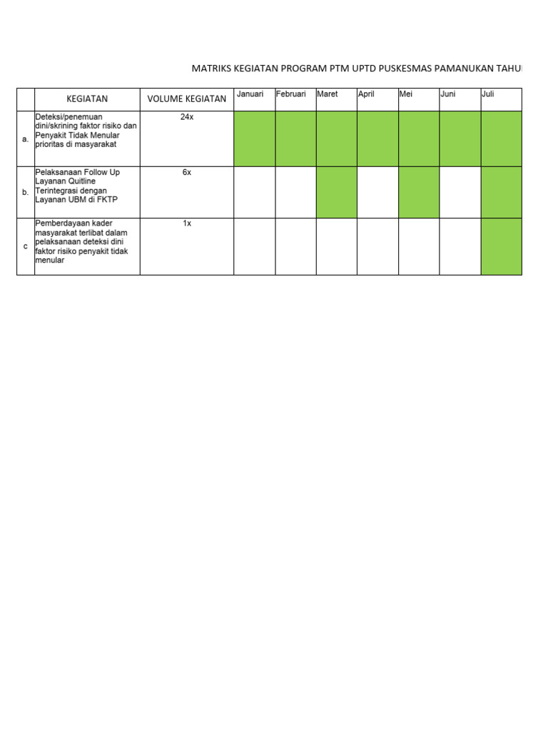 Matrix Bulanan Program 2024(1) | PDF