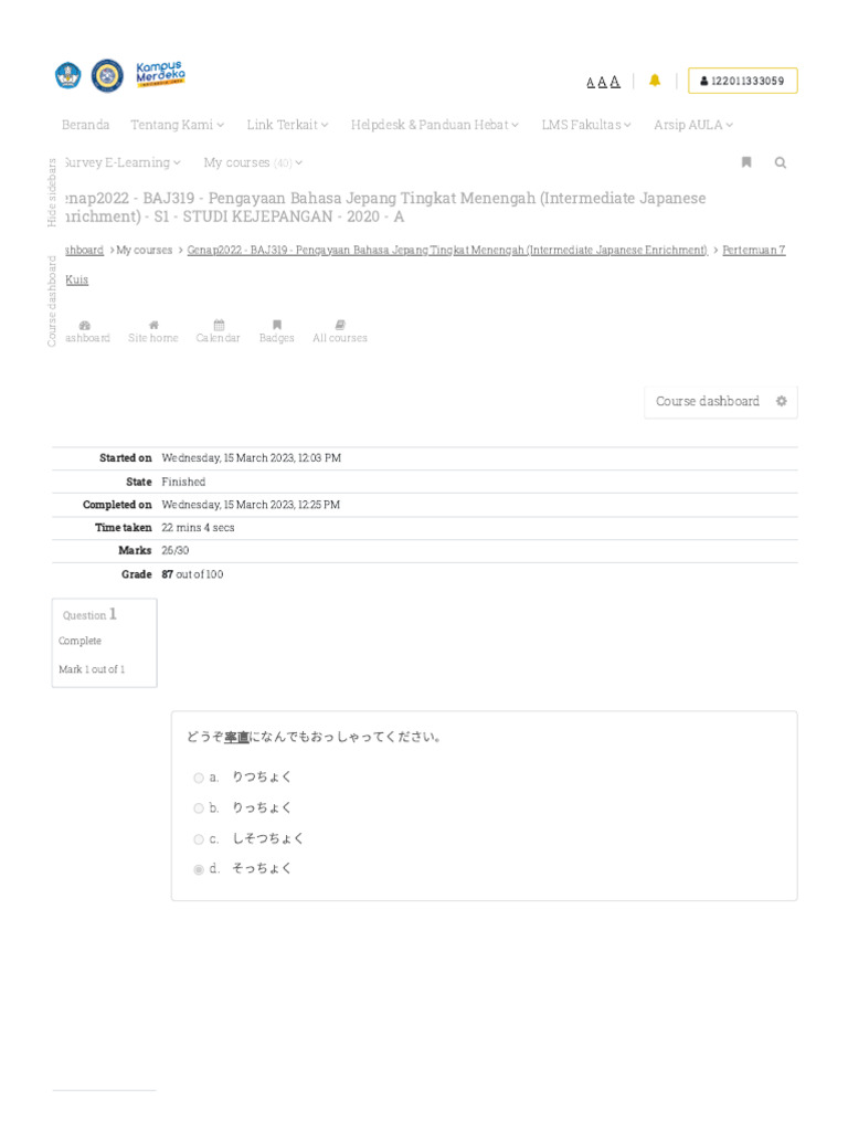 Kuis - Attempt Review | PDF