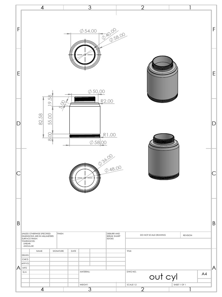 Outer Cylinder dimensions | PDF