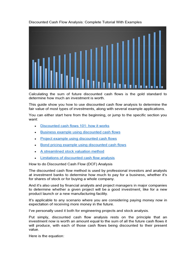 Discounted Cash Flow Analysis | PDF | Discounted Cash Flow | Bonds (Finance)