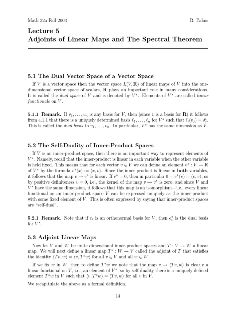 1 Lecture5 | PDF | Eigenvalues And Eigenvectors | Linear Map