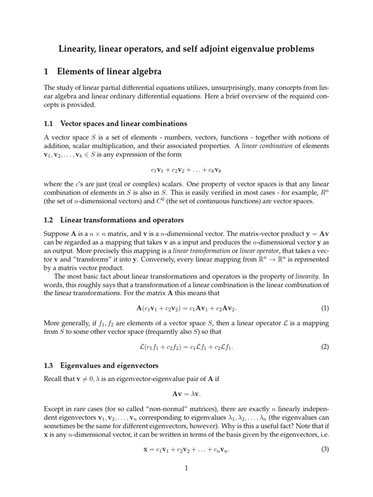 2 Linearoperators | PDF | Eigenvalues And Eigenvectors | Vector Space