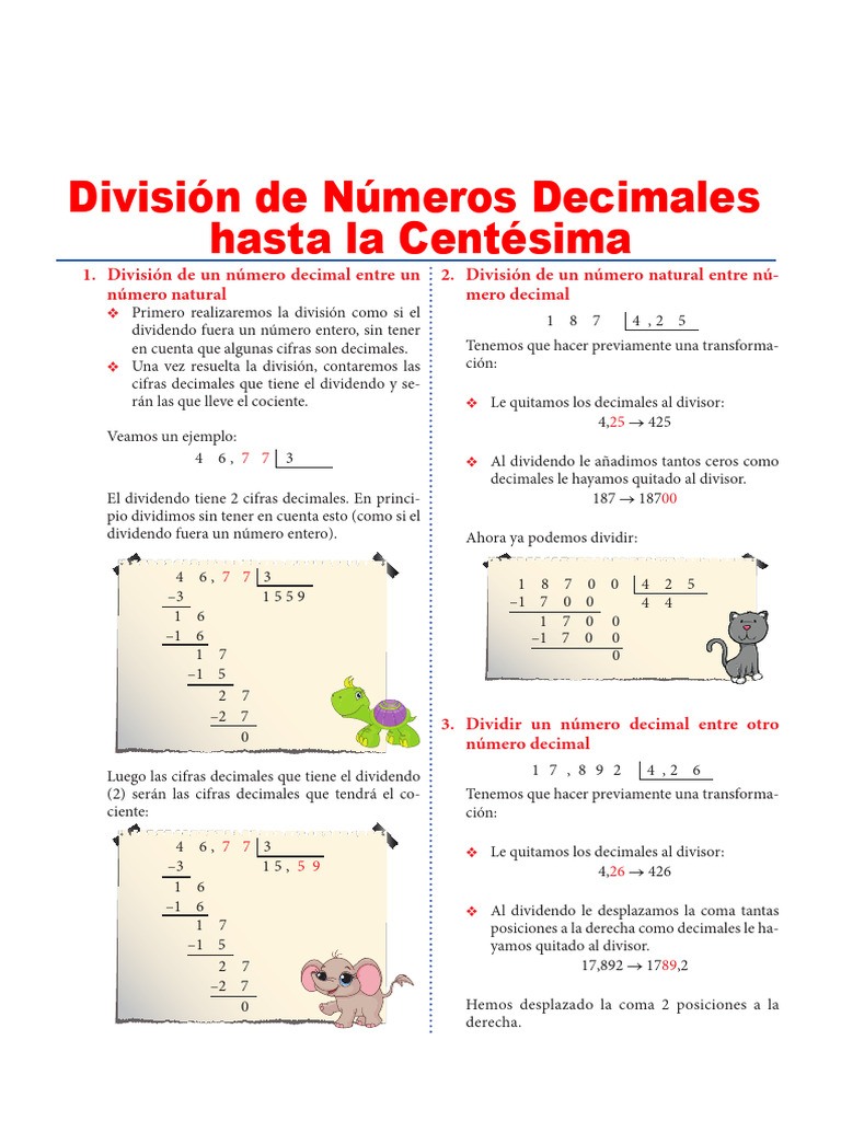 ARITMÉTICA 5° Prim III BIMESTRE | PDF | División (Matemáticas) | Números