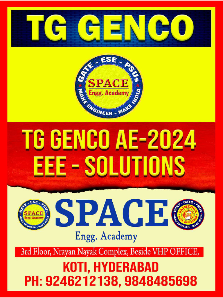 Final Paper EEE TG GENCO AE 2024 EXAM PAPER SOLUTIONS 14 07 2024 | PDF ...