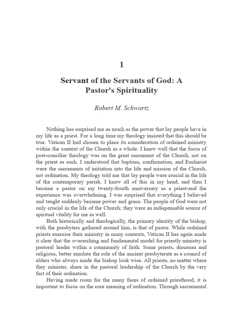 (Original Size) Servant of The Servants of God - A Pastor's ...