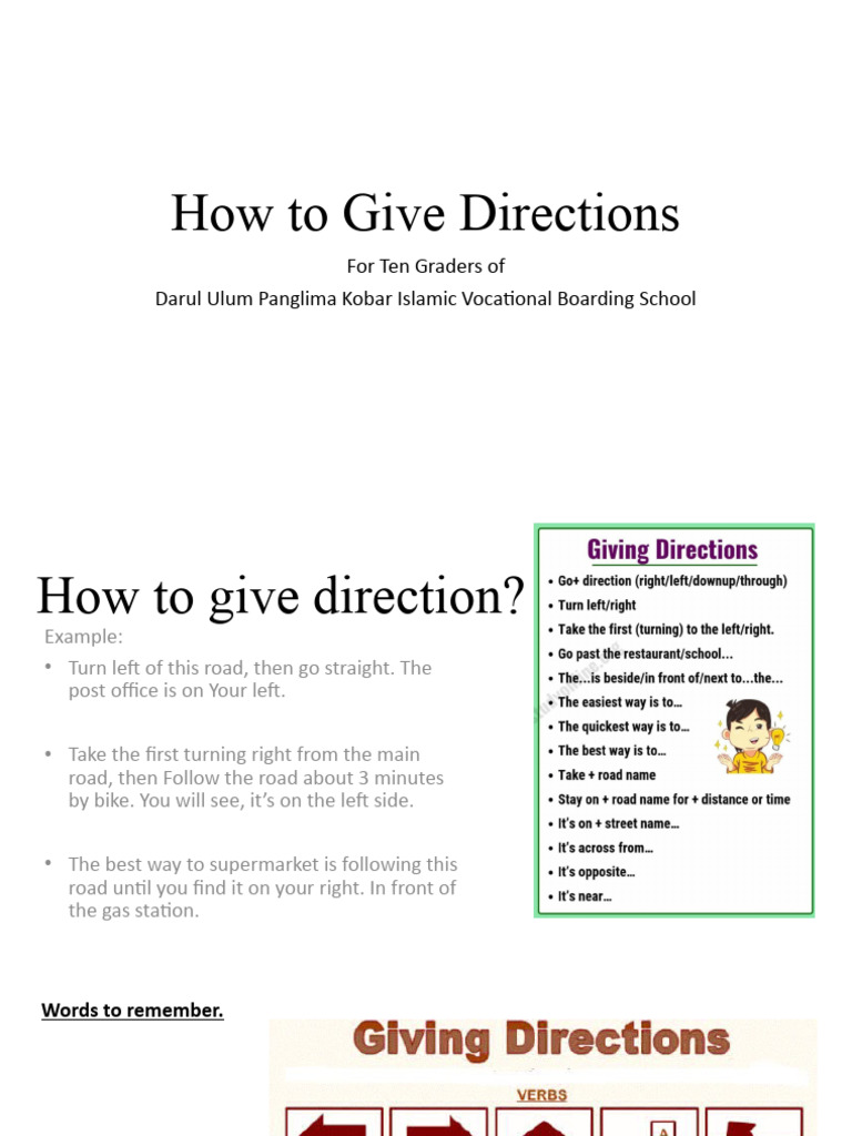 How To Give Directions For Ten Graders | PDF
