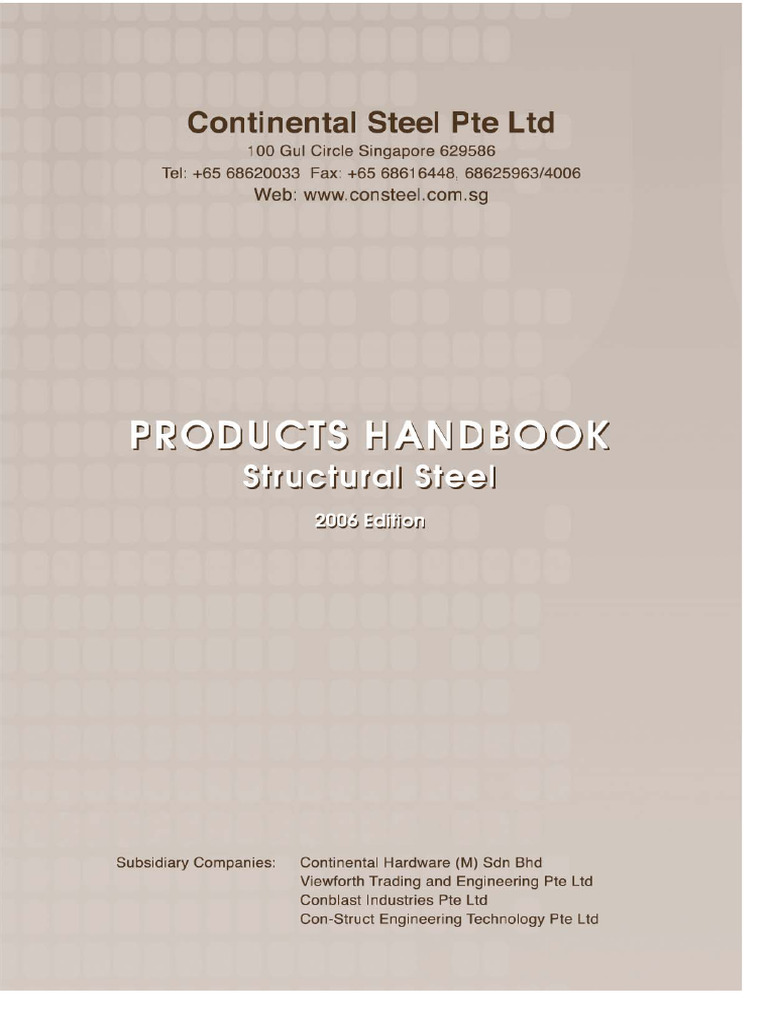 Continental Steel Products Handbook - Consteel2006 | PDF
