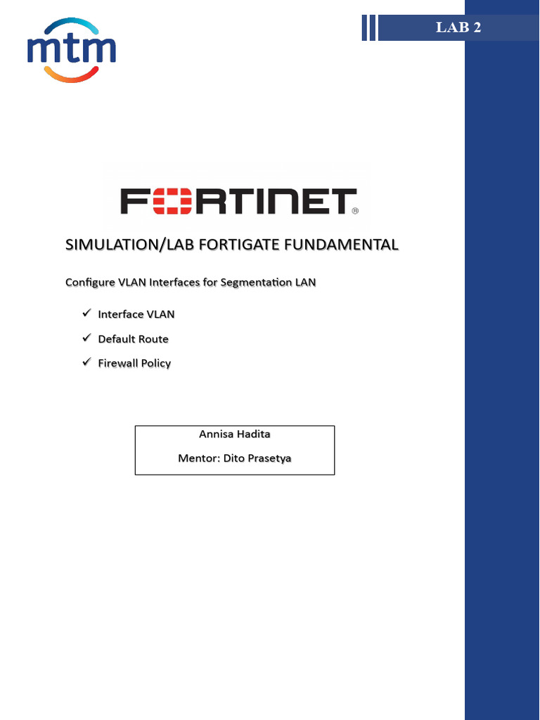 LAB 2 - SIMULATION FORTIGATE FUNDAMENTAL | PDF