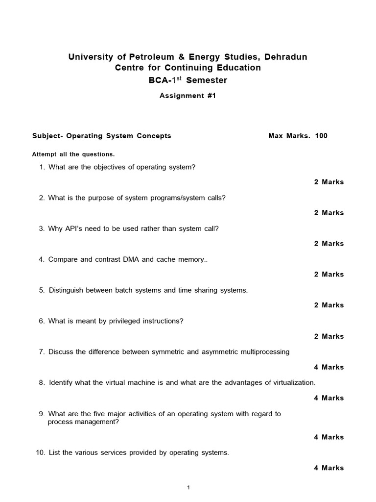 Assignment 1 OperatingSystemConcepts | PDF | Thread (Computing) | Concurrent Computing