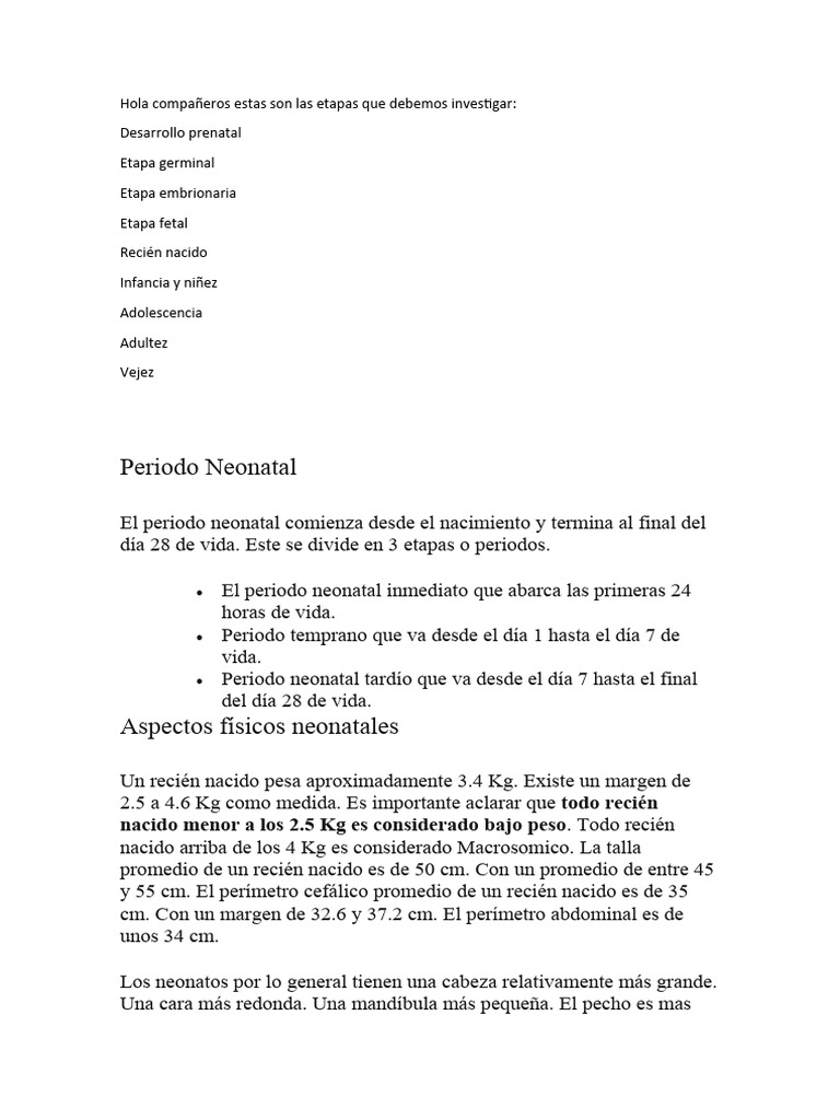 Hola Compañeros Estas Son Las Etapas Que Debemos Investigar | PDF ...