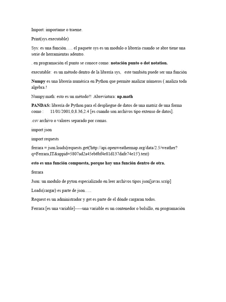 Clase 1 de Python | PDF | Python (lenguaje de programación) | Json