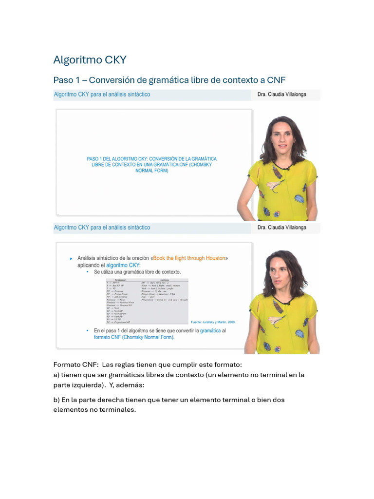 Algoritmo CKY: Gramática y Análisis Sintáctico | PDF