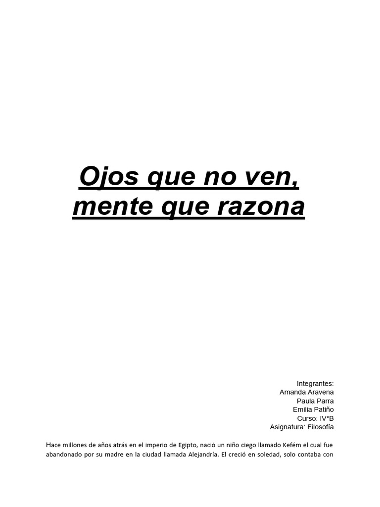 Ojos Que No Ven, Mente Que Razona | PDF | Pensamiento