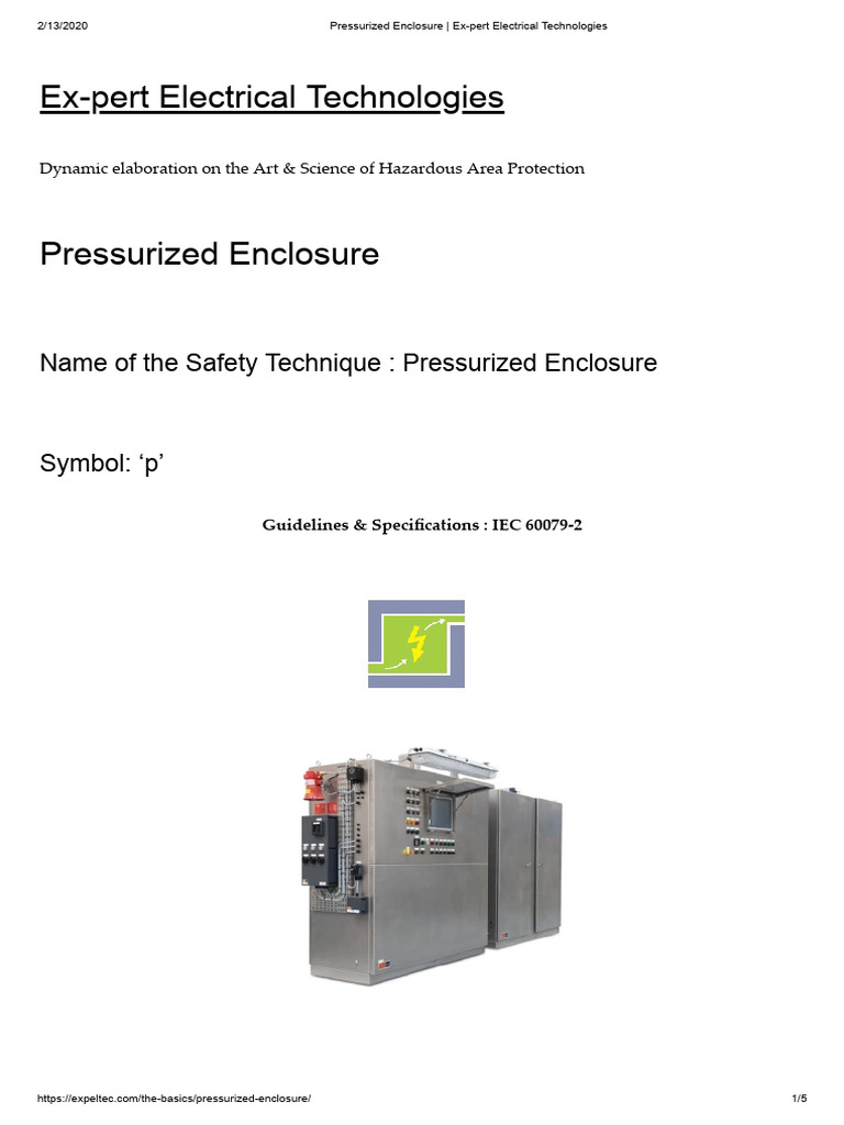 Pressurized Enclosure - Ex-Pert Electrical Technologies | PDF ...