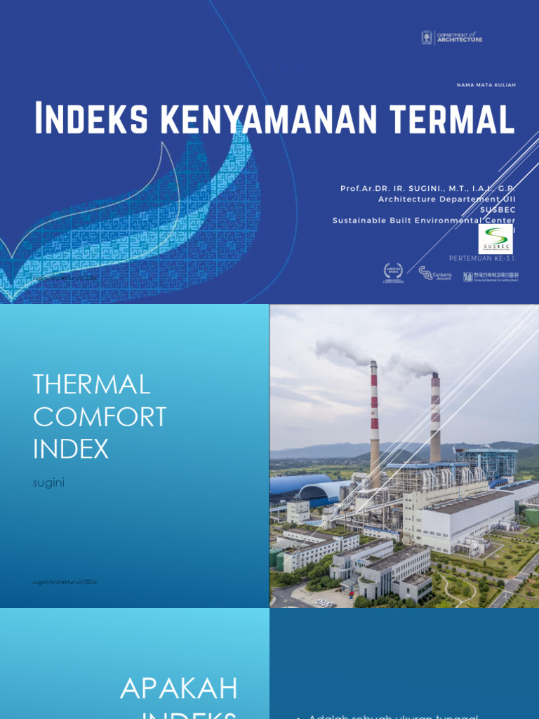 m3.1. Indeks Kenyamaan Termal DAN APLIKASINYA Template PPTX - 2024 | PDF