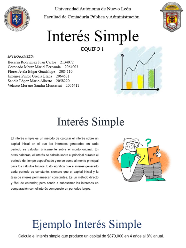 Equipo 1 Interés Simple | PDF | Interés | Tasas de interés