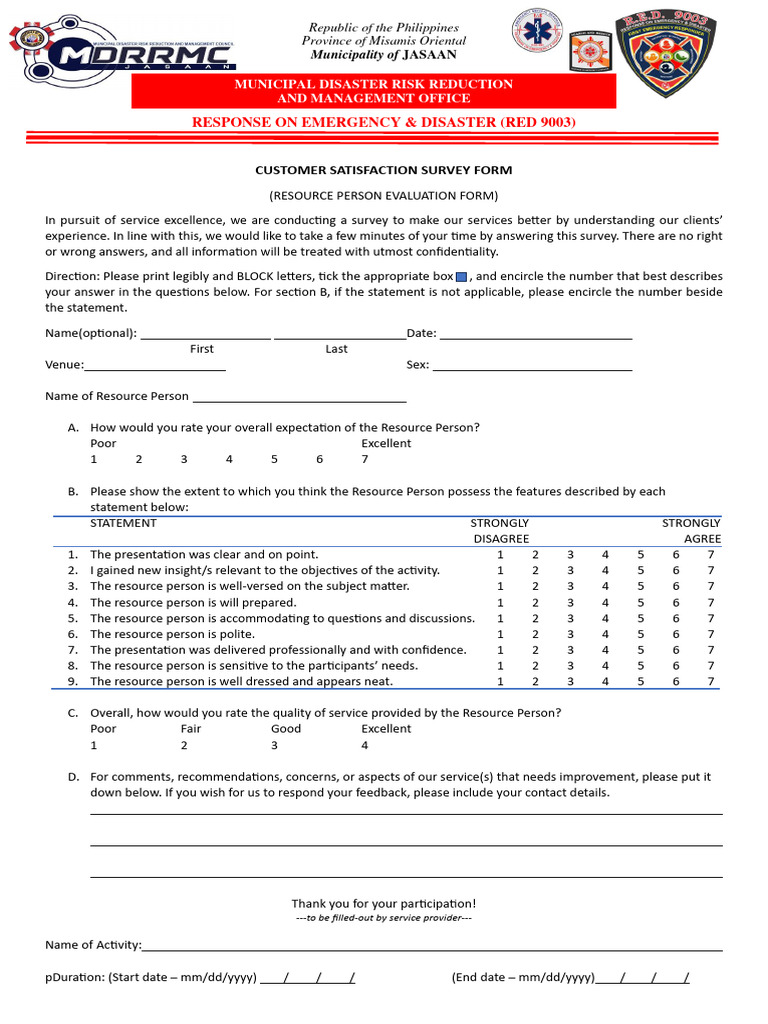 Customer Satisfaction Survey Form 3 | PDF | Customer Satisfaction
